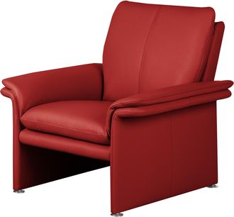Modoform home24 Sessel Capri Rot Echtleder Mabel 95 x 90 x 88cm