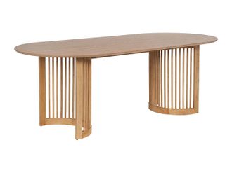 Vente-Unique Esstisch f&uuml;r 8 Personen mit Eichen- und Heveaholzfurnier - Natur - NELIRAM