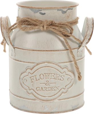 Amosfun Blumenarrangement Blumenkübel Weißblech Krugvase Metall Vintage Home Decoration Shabby Chic Kann Verzinkte Blumenvase Dekorative Blumenvase Eisen Japa