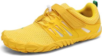 Saguaro Barfußschuhe Herren Damen Barfuss Schuhe Outdoor Barfussschuhe Leichte rutschfeste Zehenschuhe Barfuß Fitnessschuhe Traillaufschuhe Gelb,Gr.37