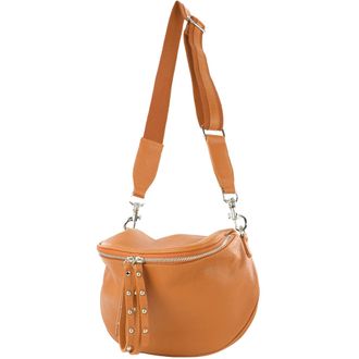 modamoda.de T236 - Umh&auml;ngetasche Klein Small aus ital. Leder, Farbe:Cognac