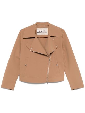 Herno veste de moto en jersey - Marron