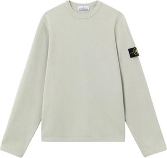 Stone Island Pull &agrave; col rond en maille filet - Homme - Pulls - Vert - Taille: M