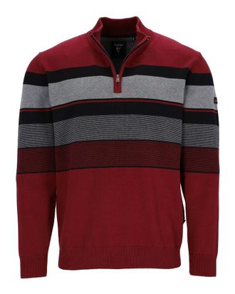 Hajo Pullover mit platziertem Streifenverlauf in Reiner Baumwolle