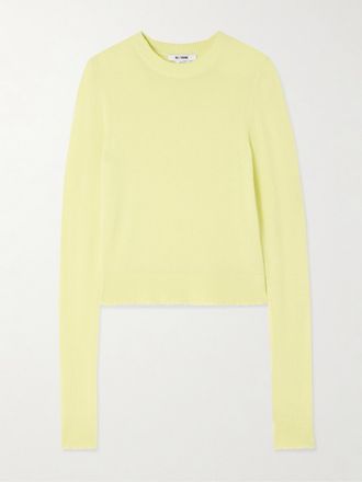 Re/Done Pull En Cachemire Effil&eacute; - Jaune