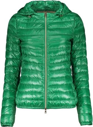 Herno Femme, Vestes, Vert, Taille: 38 FR Veste vert clair avec capuche et fermeture &eacute;clair