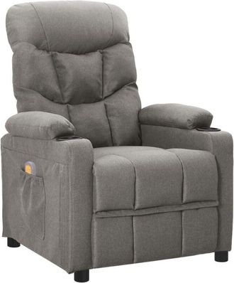 vidaXL Massagesessel Hellgrau Stoff Vidaxl