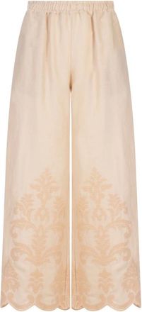 Kiton Femme, Pantalons, Beige, Taille: 34 FR Wide Pantalons