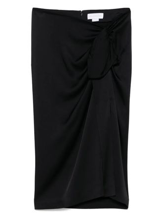 Stella McCartney jupe mi-longue à fronces - Noir