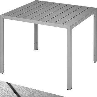 TecTake Tectake - Table de jardin carr&eacute;e maren pieds r&eacute;glables 90 x 90 cm x 74,5 cm - argent