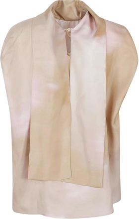 Fabiana Filippi Femme, Tops, Beige, Taille: 34 FR Haut en Twill de Soie Imprim&eacute;