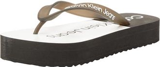 Calvin Klein Jeans Tongs Femme Beach Sandal Flatform avec Plateforme, Noir (Black/Bright White), 38