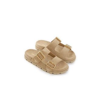 Prada Sandales plates en cuir