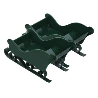 BESPORTBLE 2 St&uuml;ck Kleiner Weihnachtsschlitten aus Kunststoff Roter Miniatur Schlitten mit Schale und Korb f&uuml;r Tisch und Kaminsims Dekoration Kinderfreundliche W