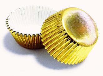 PME Metallic-Backformen f&uuml;r Cupcakes - Gold, Packung mit 30 St&uuml;ck