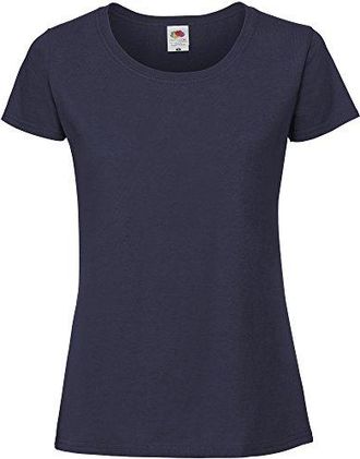 Fruit Of The Loom T-Shirt ajusté de qualité - Femme (XS) (Bleu Marine)