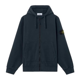 Stone Island Homme, Sweatshirts et sweats &agrave; capuche, Bleu, Taille: M SweaT-shirt &agrave; capuche zipp&eacute; teint en pi&egrave;ce