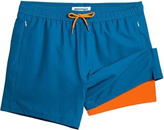 Maamgic Maillot de Bain pour Hommes avec Compression Short de Bain 2 en 1 | 5.5 Séchage Rapide Short de Natation décontracté Boardshorts avec Pantalon intérie