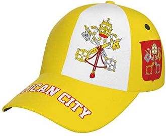 Generic Unisexe Strapback Cap Drapeau De La Cité du Vatican Casquette Trucker Anti-UV Casquette De Baseball Mode Trucker Cap pour Pêche Adulte Golf