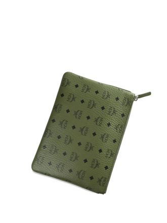MCM portefeuille &agrave; motif monogramm&eacute; - Vert