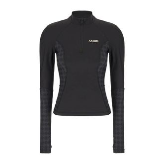 Amiri MA Quad Long Sleeve Zip Top - - Sport - Damen - Schwarzk - XS