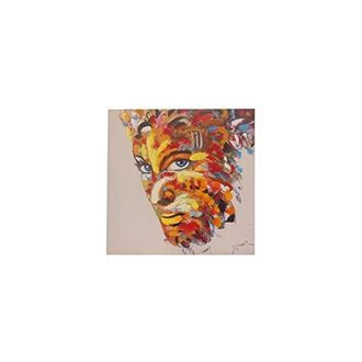 Biscottini International Modernes Bild Wohnzimmer 61x2x61 cm | Bild auf Leinwand | Schlafzimmer Gemälde | Vintage-Gemälde | Küchenbilder