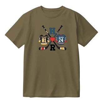 Generic HeatRivalry Hollander Rozanov T-shirt en coton unisexe col rond d&eacute;contract&eacute; &agrave; manches courtes, kaki, XXL