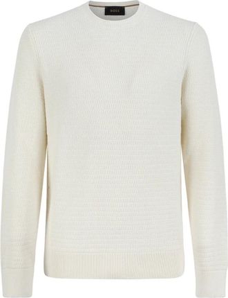 HUGO BOSS Homme, Pulls, Blanc, Taille: S Camel Crew Neck Knit Sweater