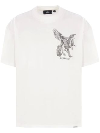 Represent t-shirt ample à détail dimprimé - Blanc