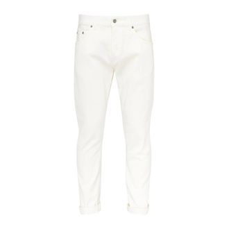 Dondup Homme, Jeans, Blanc, Taille: W31 Jean blanc coupe droite en denim