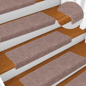 vidaXL Tapis descalier autocollant 30 pcs cr&egrave;me 65x21x4 cm - Vidaxl