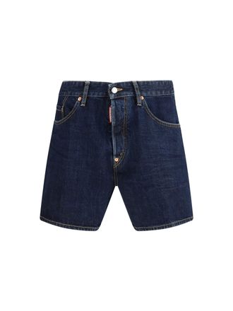 Dsquared2 Mens Shorts Bro Navy Blue Cotton Bermuda
