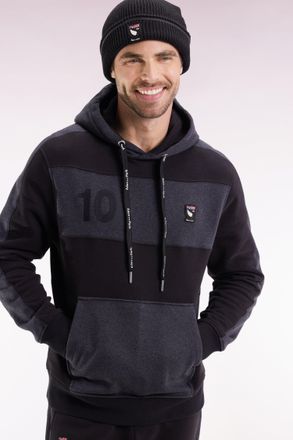 Eden Park Sweatshirt &Agrave; Capuche En Coton Gris Fonc&eacute; Coupe Relaxed