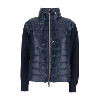 Herno Bimaterial Baumwoll-Nylon-Jacke - - Jackets - Damen - Blau - XL