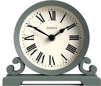 Jones Clocks Saloon Kaminsims Uhr | Traditionelles doppelschneckendesign | Grün | Römische ziffern | Klassischer Stil für Schreibtisch, Tisch, Regal oder nachttisc
