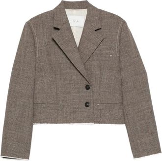 Tela Femme, Vestes, Brun, Taille: 34 FR Blazer Double-Bouton