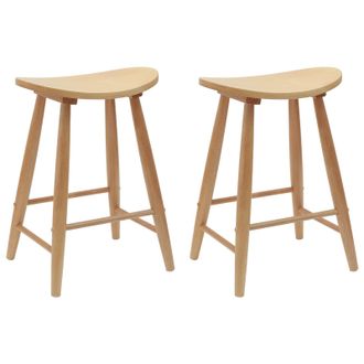vidaXL Vidaxl Sedie Da Pranzo 2 Pz Legno Di Gomma Solido Naturale