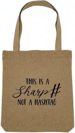 Fabulous Sac Shopping Tote Bag Aspect Lin - Sharp Not a Hashtag Music Musician Instrument - Sac de Courses Toile Epaisse 360g Beige Naturel Cabas Port&eacute; Epaule 