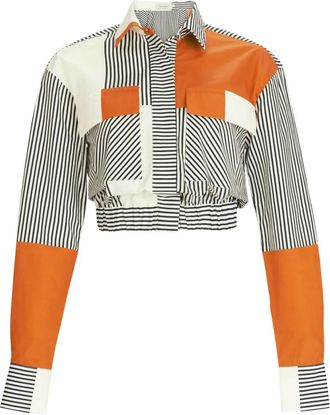 Silvia Tcherassi chemise en coton Soleil à coupe crop - Tons neutres