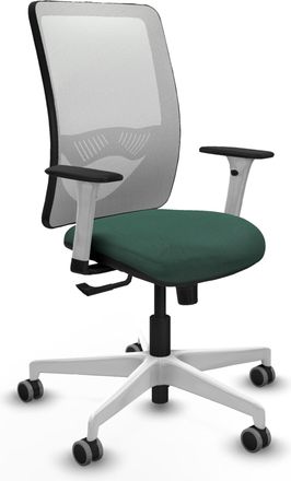 Piqueras y Crespo Gr&uuml;ner Schreibtischstuhl Zulema mit wei&szlig;en und schwarzen Armlehnen, h&ouml;henverstellbare Lendenwirbelst&uuml;tze, ausgestattet mit 3 Positionen und Schneidsch