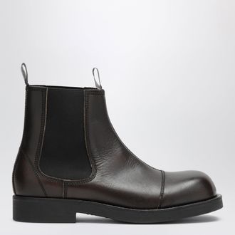 Maison Margiela Braune Chelsea Boots aus geb&uuml;rstetem Leder