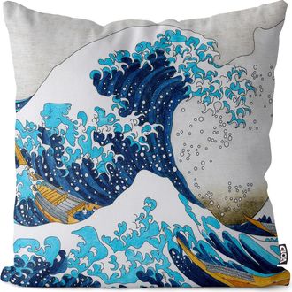 Void Watches Hokusai Welle Kangawa Japan Kissenbezug Kissenhülle Polyester wasserfest Outdoor Indoor, Kissen Größe:50 x 50 cm