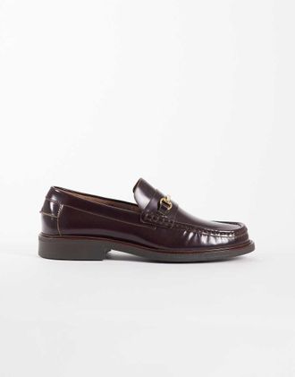 Noak Mocassins fabriqu&eacute;s au Portugal en cuir &agrave; mors dor&eacute; - Marron-Brown