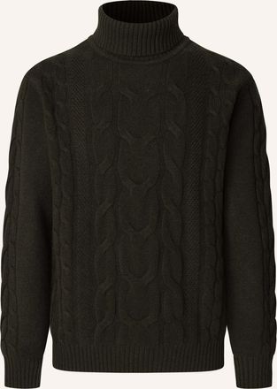Hackett Pullover Cable Roll Neck gruen