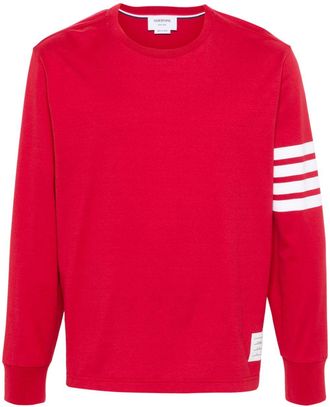Thom Browne T-Shirt mit Logo-Streifen - Rot