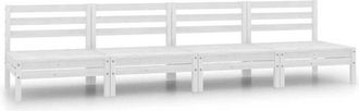 vidaXL Vidaxl - Canap&eacute;s centraux de jardin 4 pcs Blanc Bois de pin massif