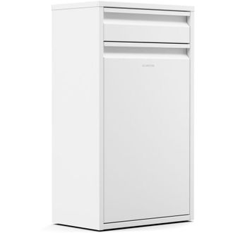 Klarstein Klarstein - Poubelle &agrave; p&eacute;dale 50 L en acier inoxydable - Tiroir de rangement int&eacute;gr&eacute; - Porte frontale pour acc&egrave;s facile - Fixation murale incluse