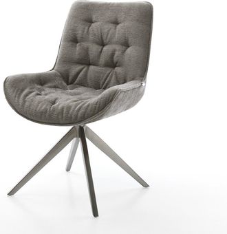 DELIFE Drehstuhl Taimi-Flex Boucl&eacute; Soft Schlamm Kreuzgestell breit Graphit 360&deg; drehbar Wippfunktion, Esszimmerst&uuml;hle