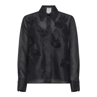 Max Mara Seidenorganza-Hemd - - Blouses & Shirts - Damen - Schwarzk - M