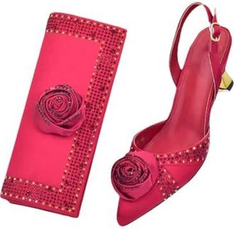Generic Ensemble de chaussures à talons et sac avec strass pour femme, 3, 41.5 EU